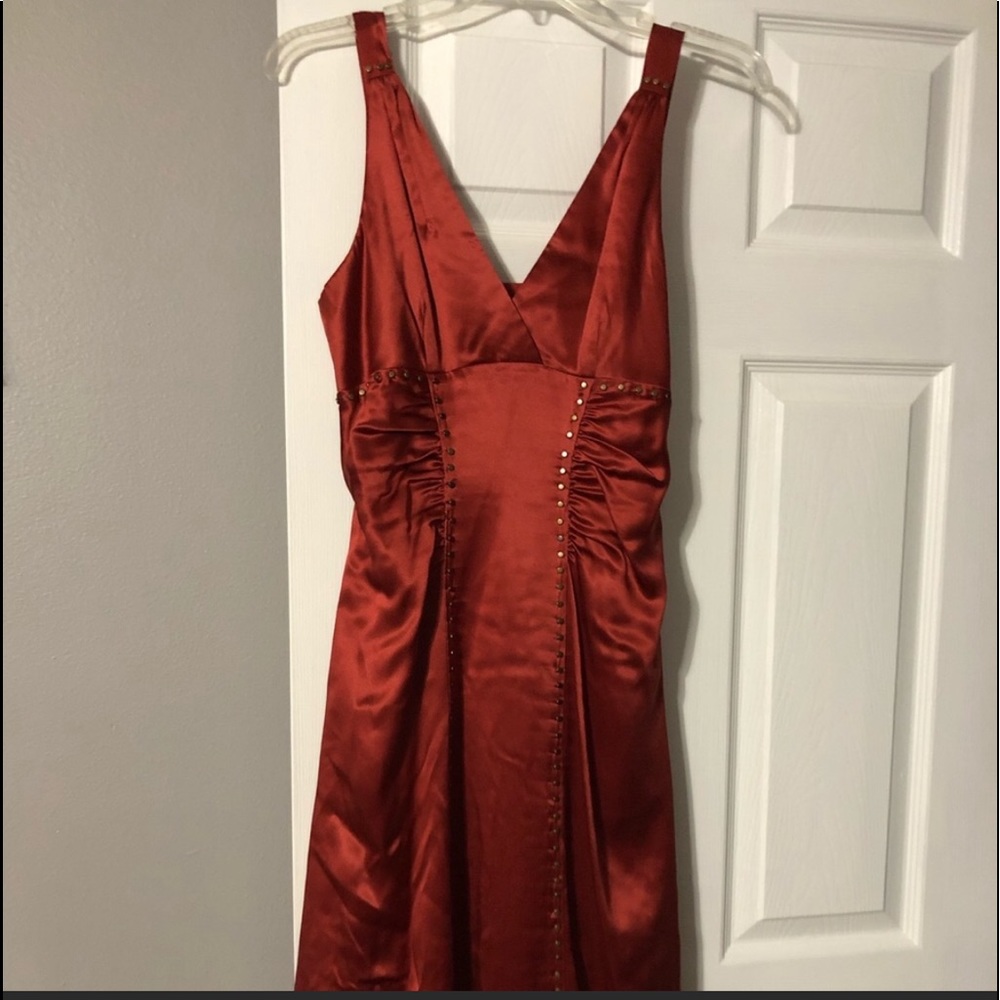 Silk Rust Colored Dress - Gem